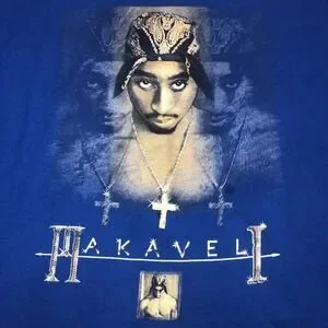 Shirts | Vtg 9s Tupac Shakur 2pac Makaveli T Shirt Size Xxl Blue Hip ...